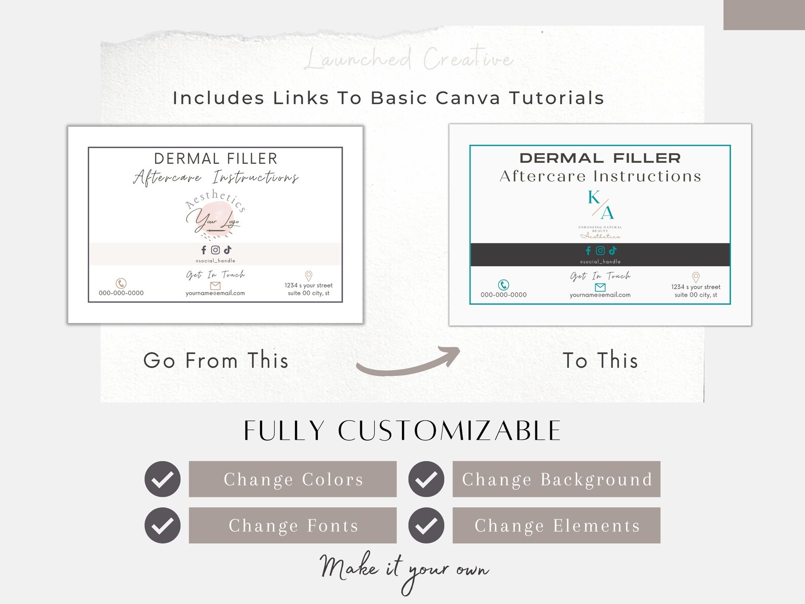 Filler Aftercare Card Printable Filler Aftercare Instructions Template ...