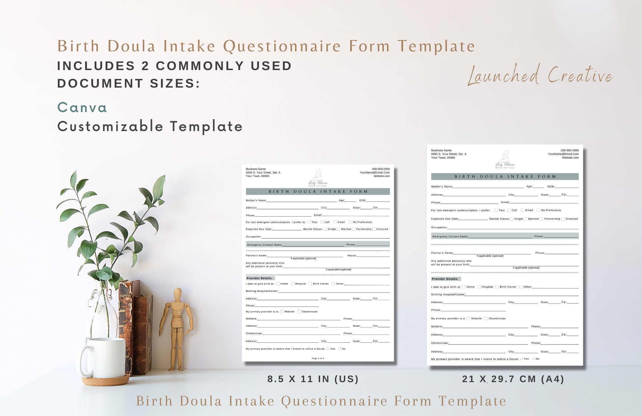 Birth Doula Intake Questionnaire Form Template | Birth Doula Intake ...