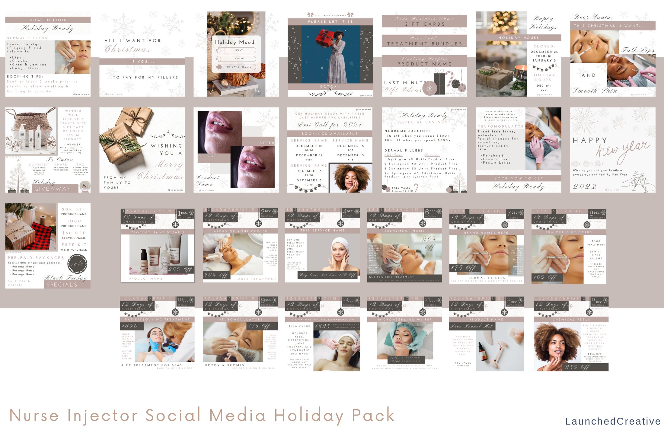 Nurse Injector Holiday Instagram Posts Medspa Christmas Instagram ...