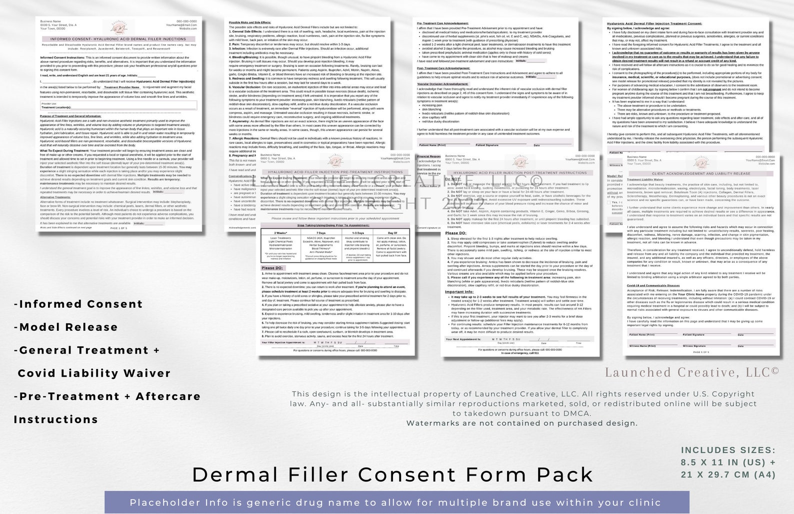 Filler & Neurotoxin Treatment Form Bundle V2 | Botox Filler Hyalase ...