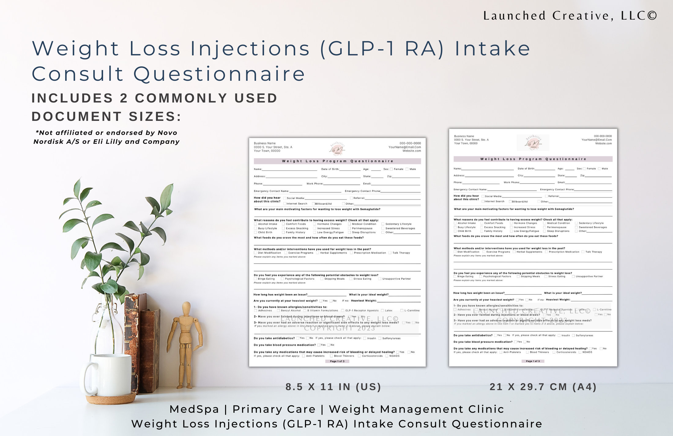 Weight Loss Injection Intake Questionnaire Form Template | Semaglutide ...