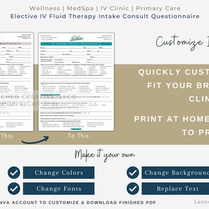 IV Infusion Intake Consult Questionnaire Form Template | IV Fluid ...