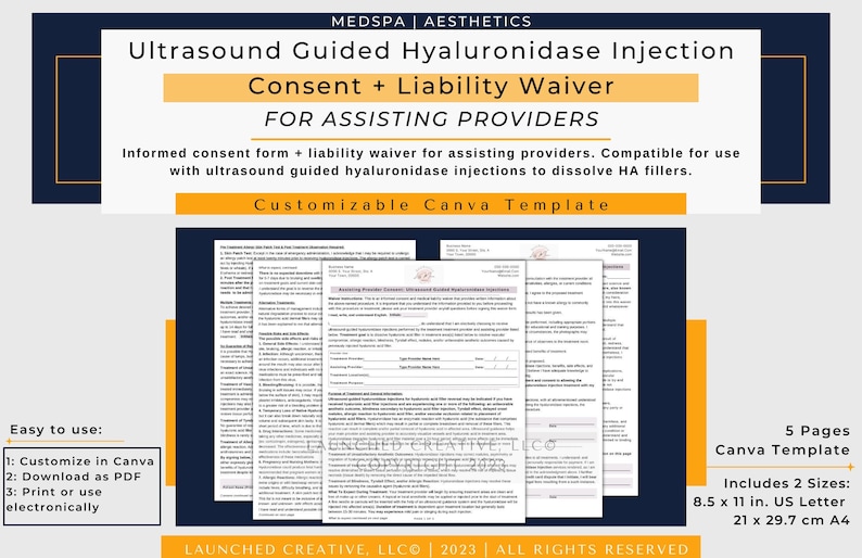 Hyaluronidase Consent Waiver Form for Assisting Provider Ultrasound ...