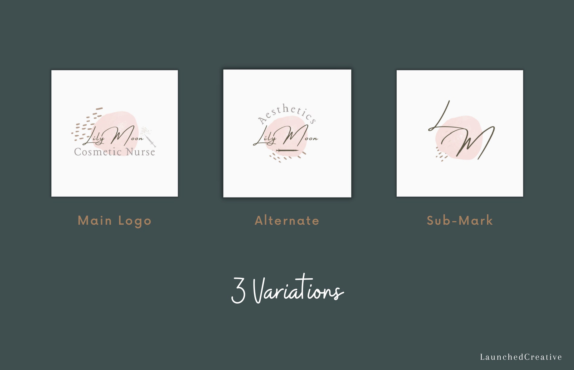 Nurse Injector Premade Logo | Medspa Boho Logo Kit | Pink Logo Template ...