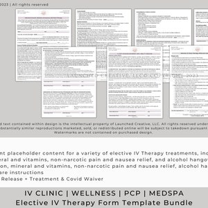 IV Therapy Form Template Bundle | Elective IV Infusion Consult | IV ...
