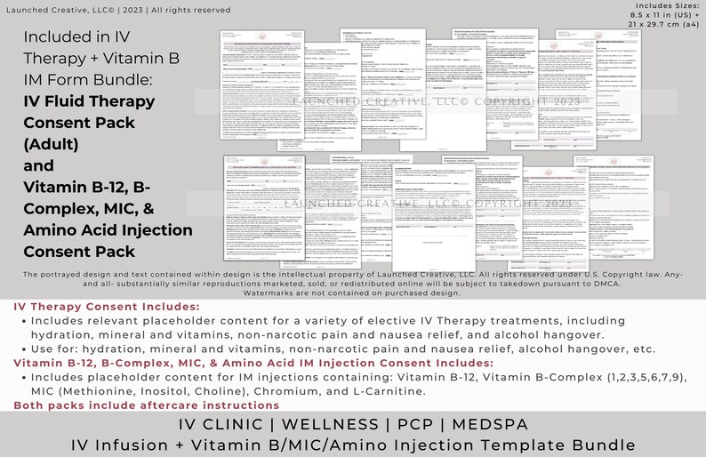 IV Therapy B Complex Form Template Bundle IV Fluids B Mic Consult IV Fluids B Consent Form Iv B ...