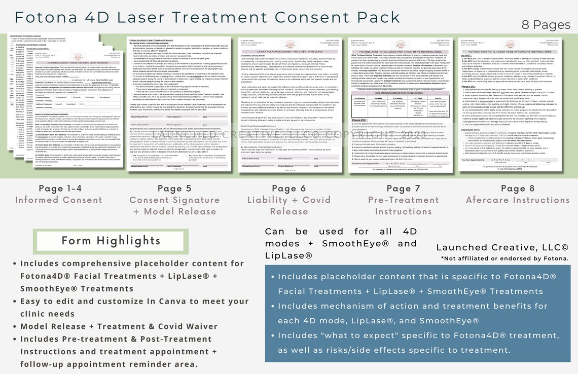 4D Laser Facelift Treatment Consent Form Template | Fotona4d Facelift ...