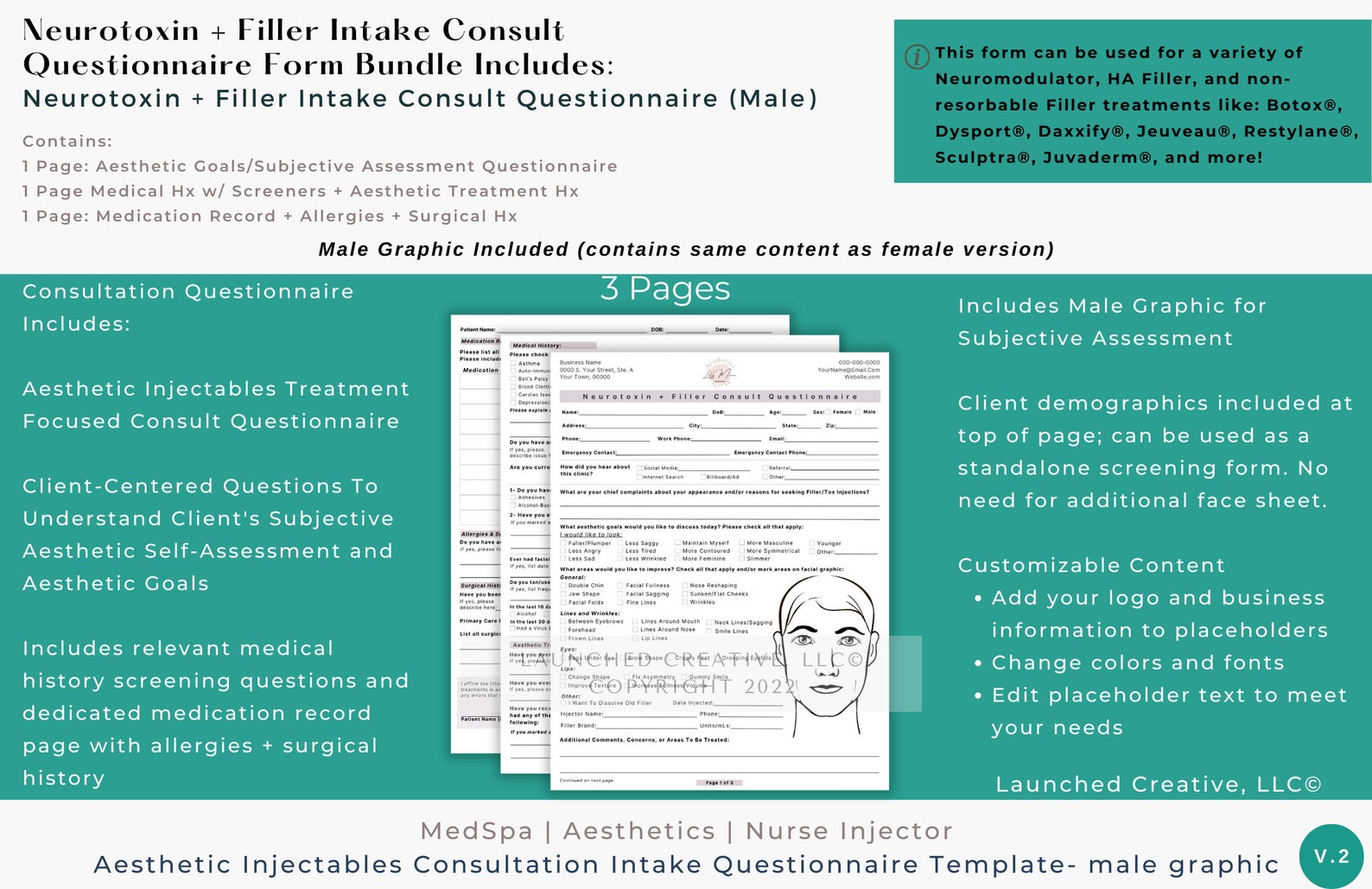 Neurotoxin Filler Consult Questionnaire Bundle | Filler Botox ...