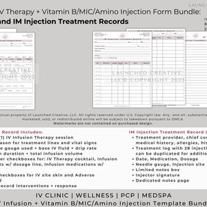 IV Therapy B Complex Form Template Bundle | IV Fluids B Mic Consult ...