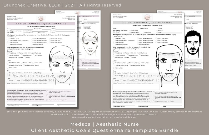 Tox Filler Consult Questionnaire BUNDLE | Neurotox Botox Filler Consult ...