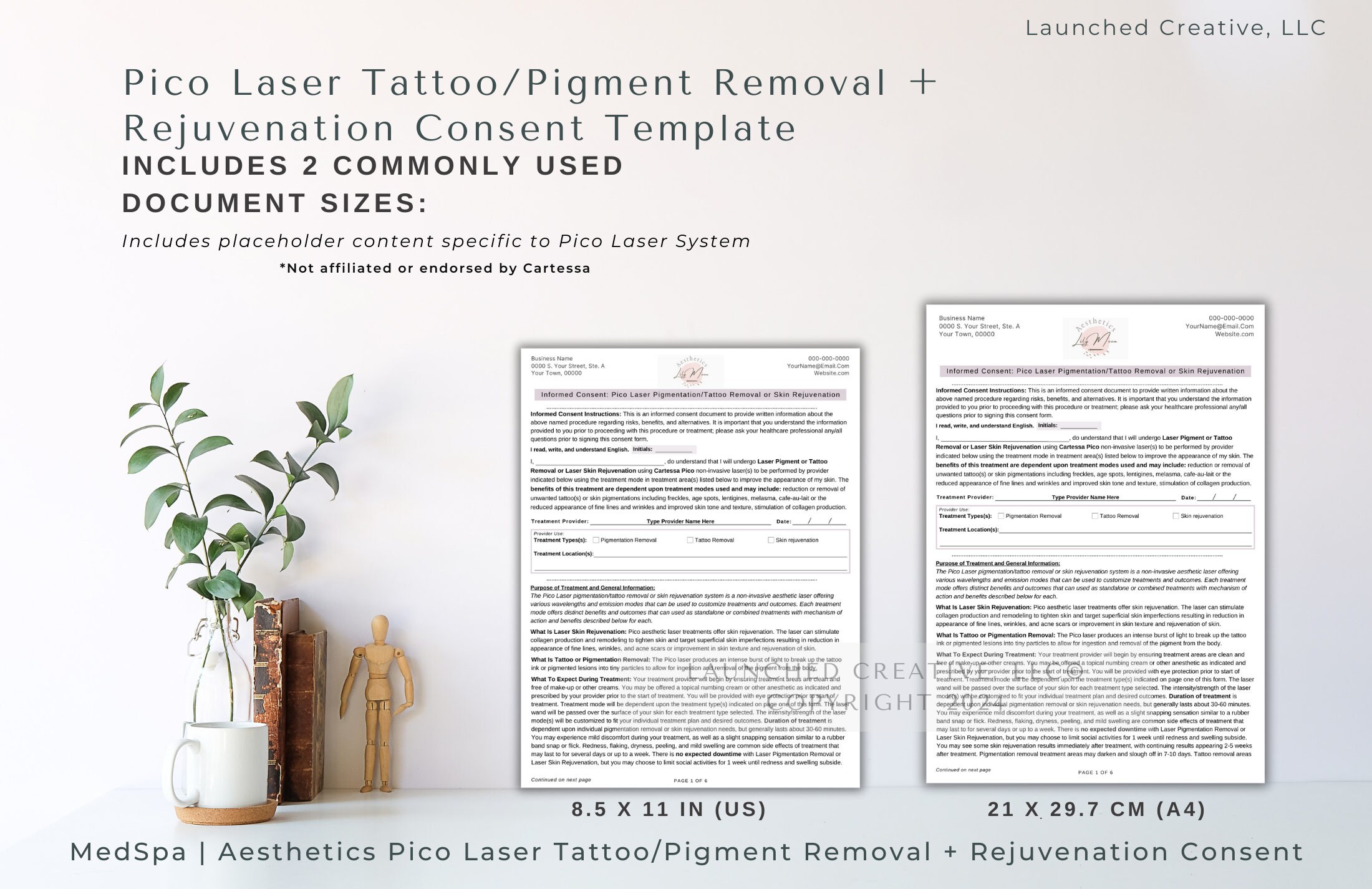 Pico Laser Tattoo Pigment Removal Facial Rejuvenation Consent Form ...