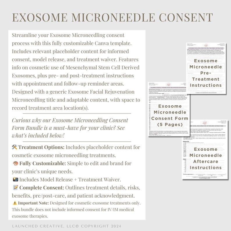 Exosome Microneedling Consent Template | Exosome Facial Rejuvenation ...
