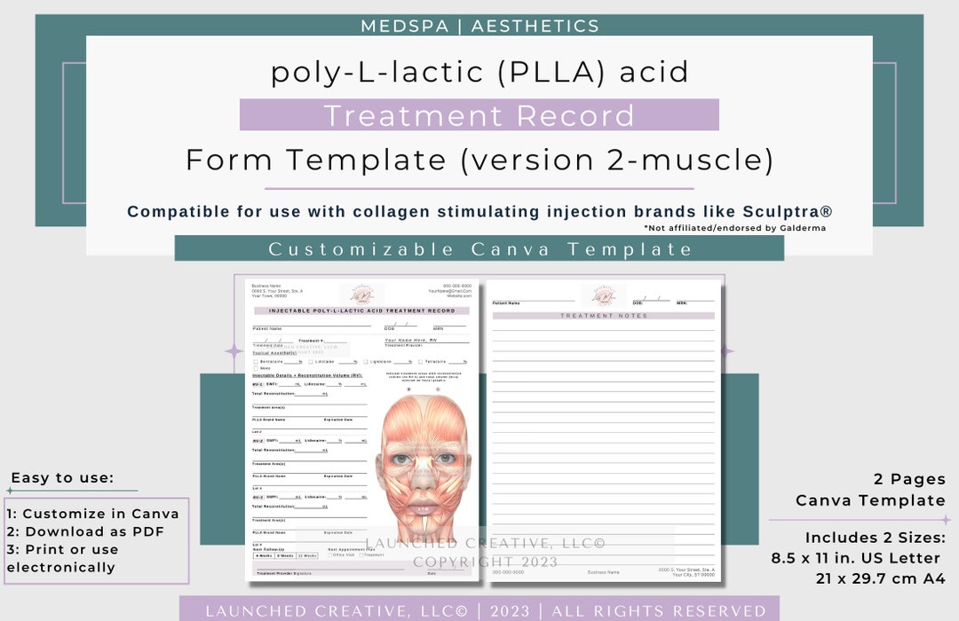 PLLA Sculptra® Collagen Stimulating Injection Treatment Record Form V2 ...