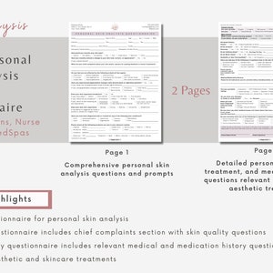 Skin Analysis Self Assessment Client Questionnaire | Esthetician Medspa ...