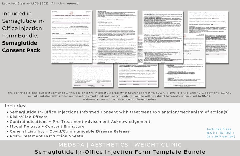 Semaglutide Weight Loss Injection Form Bundle | Semaglutide In-office ...
