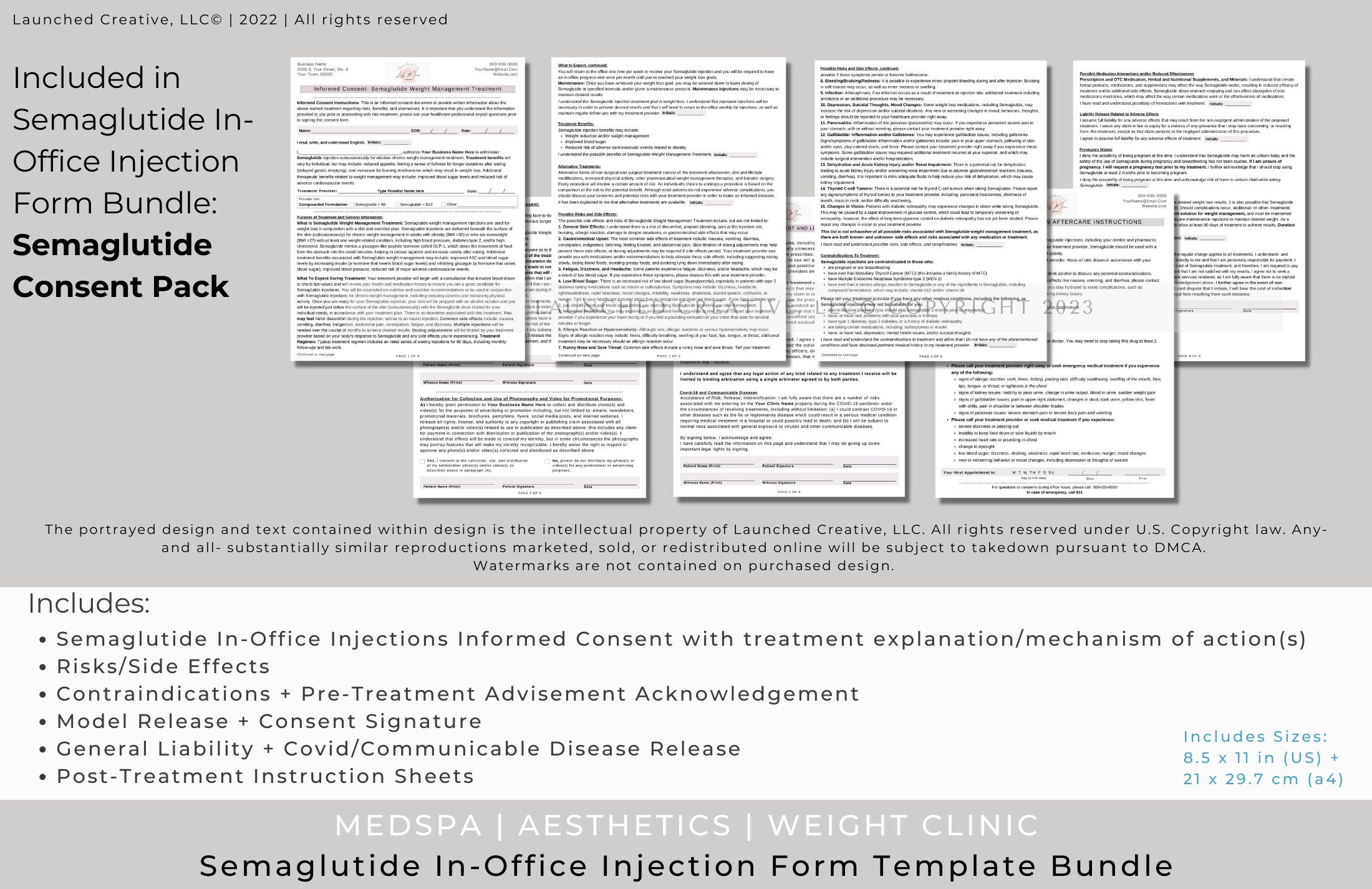 Semaglutide Weight Loss Injection Form Bundle | Semaglutide In-office ...