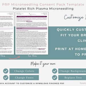 PRP Microneedling Consent Template | Vampire Facial PRP Consent ...