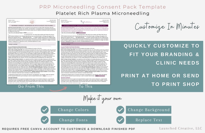 PRP Microneedling Consent Template | Vampire Facial PRP Consent ...