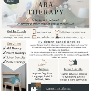 ABA Therapy Services Flyer Template Canva - Etsy
