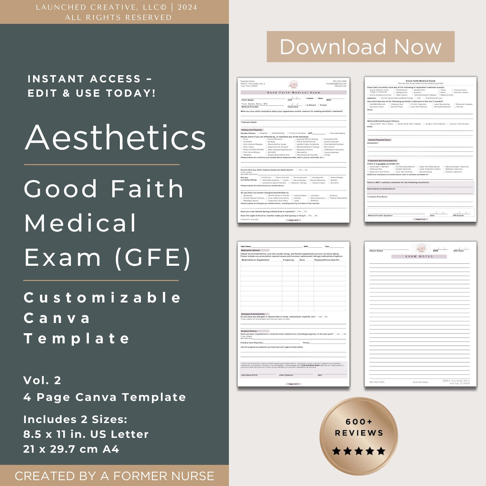 Good Faith Medical Exam Template V2 | Aesthetic Injectables Laser Peel ...
