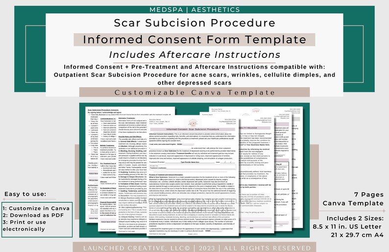 Scar Subcision Consent Form Template | Acne Scar Subcision Procedure ...