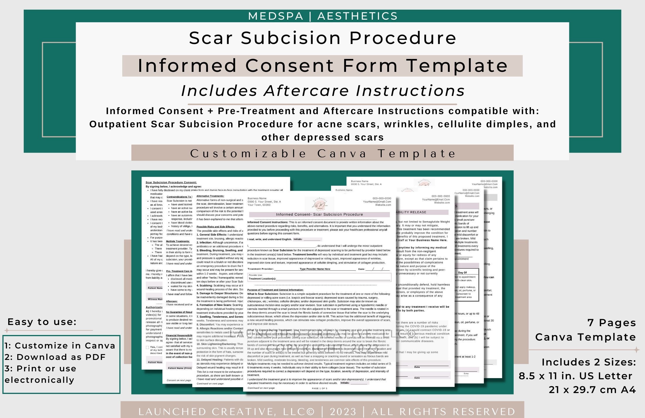 Scar Subcision Consent Form Template | Acne Scar Subcision Procedure ...