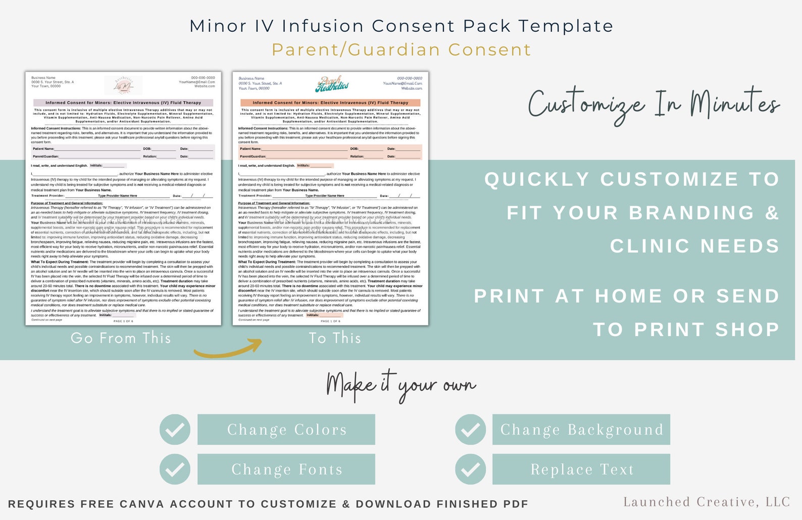 IV Infusion Therapy Minor Consent Form Template | IV Fluid Therapy ...