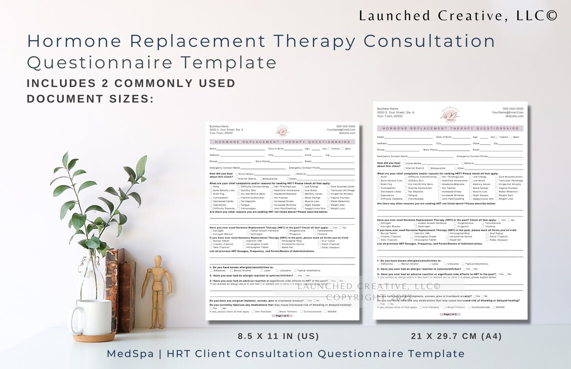 Hormone Replacement Therapy Intake Questionnaire Form Template ...