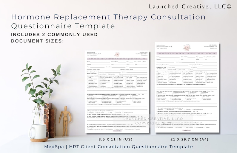 Hormone Replacement Therapy Intake Questionnaire Form Template ...