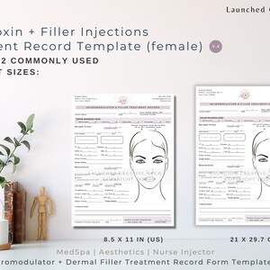 Filler Neurotoxin Injection Treatment Record Form Template | Aesthetic ...