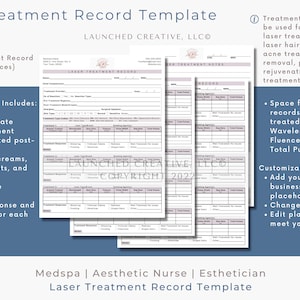 Laser Treatment Record Form Template | Laser Hair Vein Acne Treatment ...