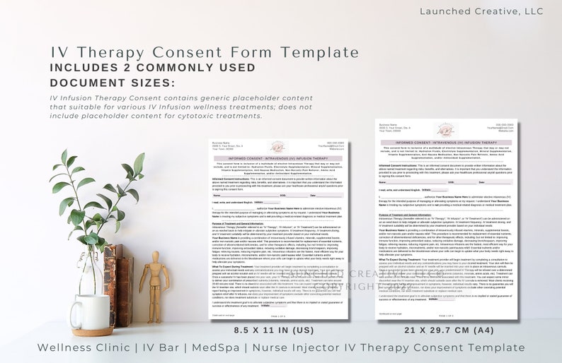 IV Infusion Therapy Consent Form Template IV Fluid Therapy - Etsy