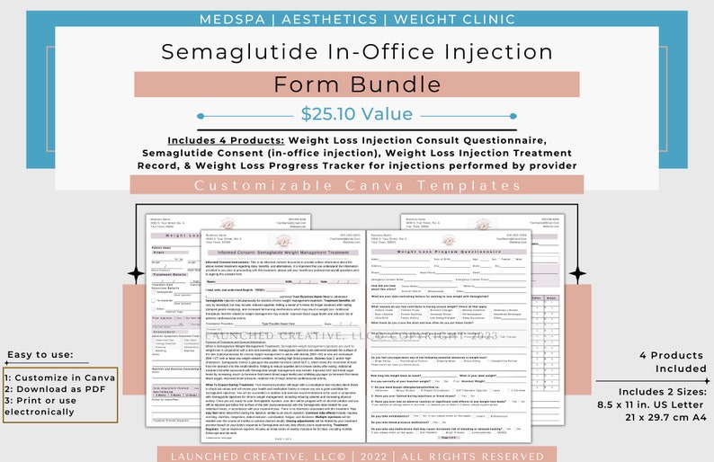 Semaglutide Weight Loss Injection Form Bundle Semaglutide In-office ...