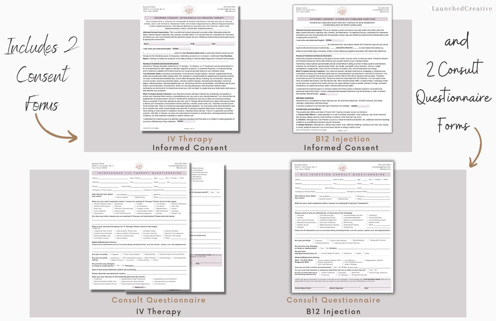 IV Therapy B12 Form Template Bundle IV Fluids B12 Consult - Etsy