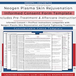Neogen Plasma Skin Rejuvenation Consent Form: Canva Template - Etsy