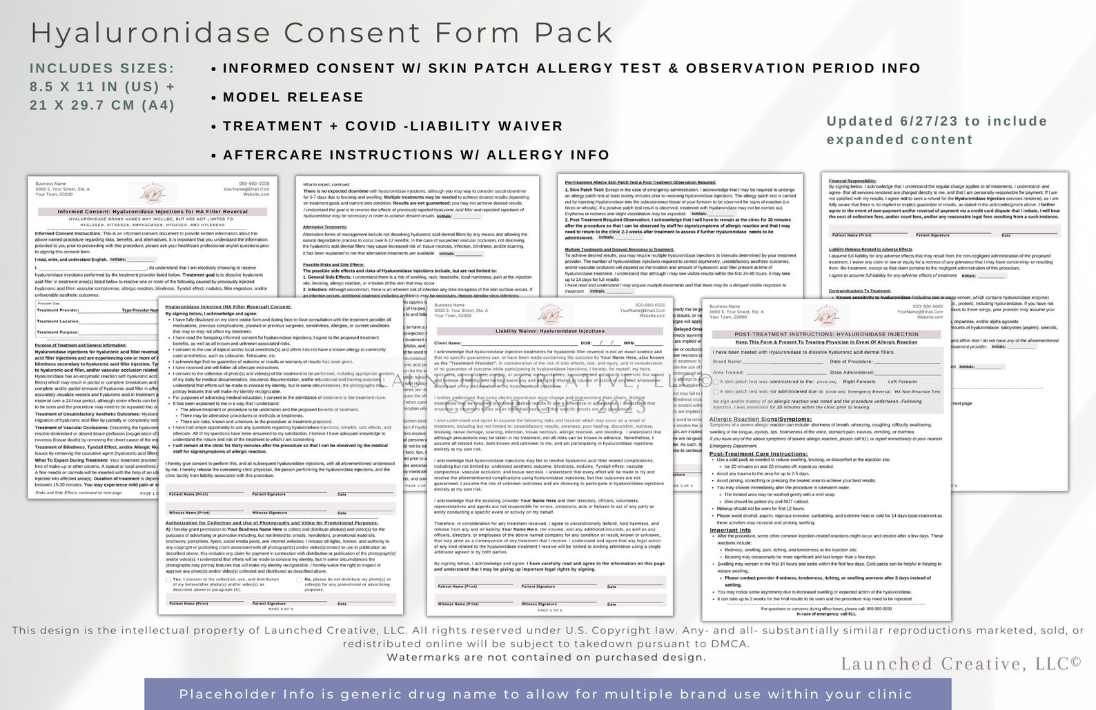 Filler & Neurotoxin Treatment Form Bundle V2 | Botox Filler Hyalase ...