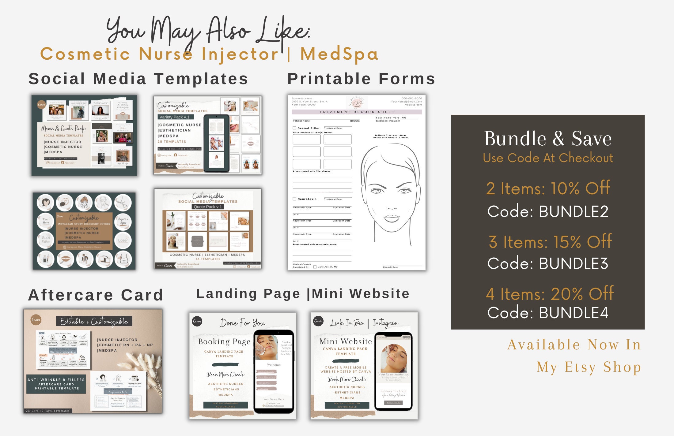 Aesthetic Treatment Record Form Template General Aesthetics - Etsy