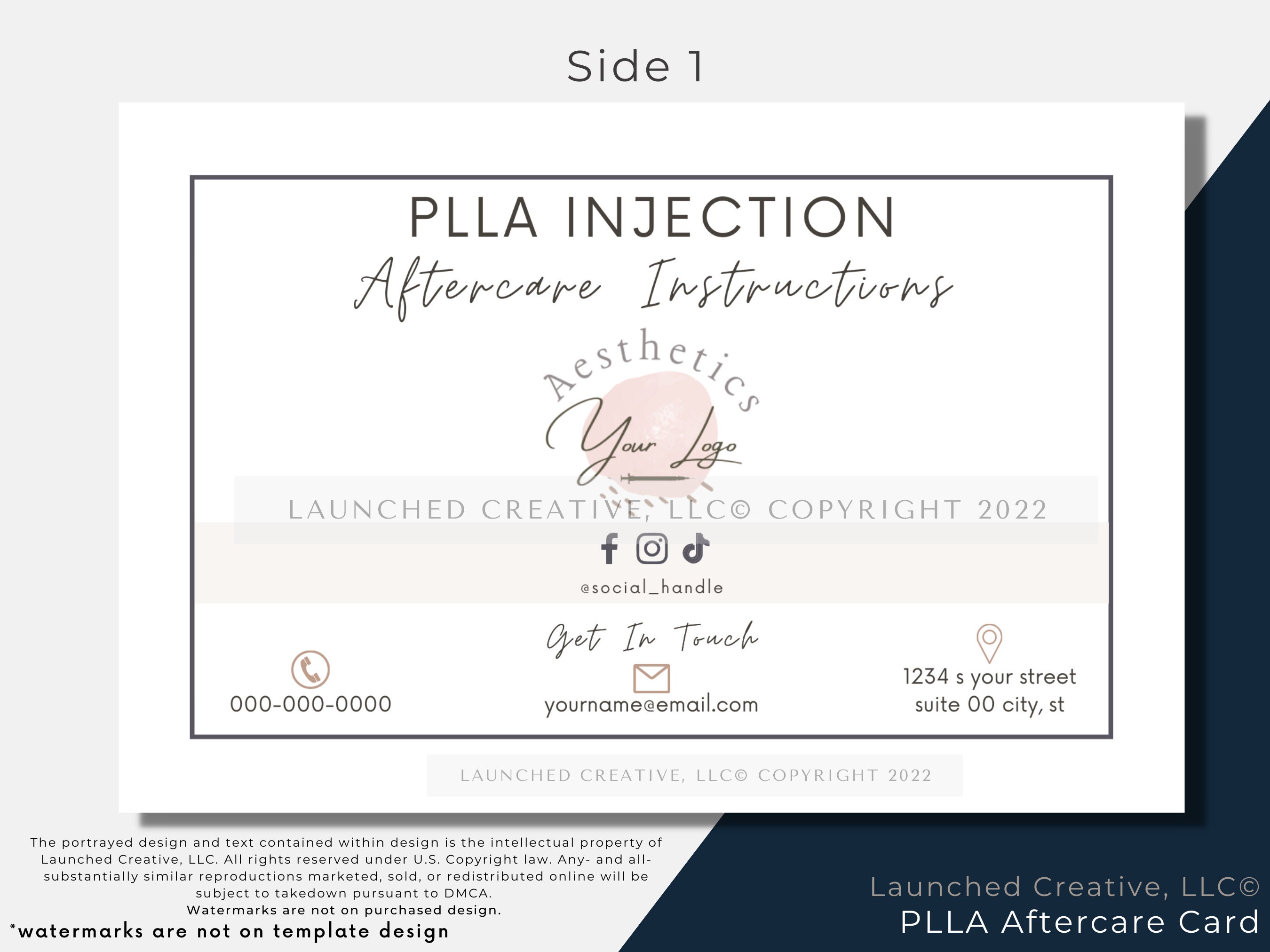 PLLA Sculptra® Collagen Stimulating Injection Aftercare Card | PLLA ...