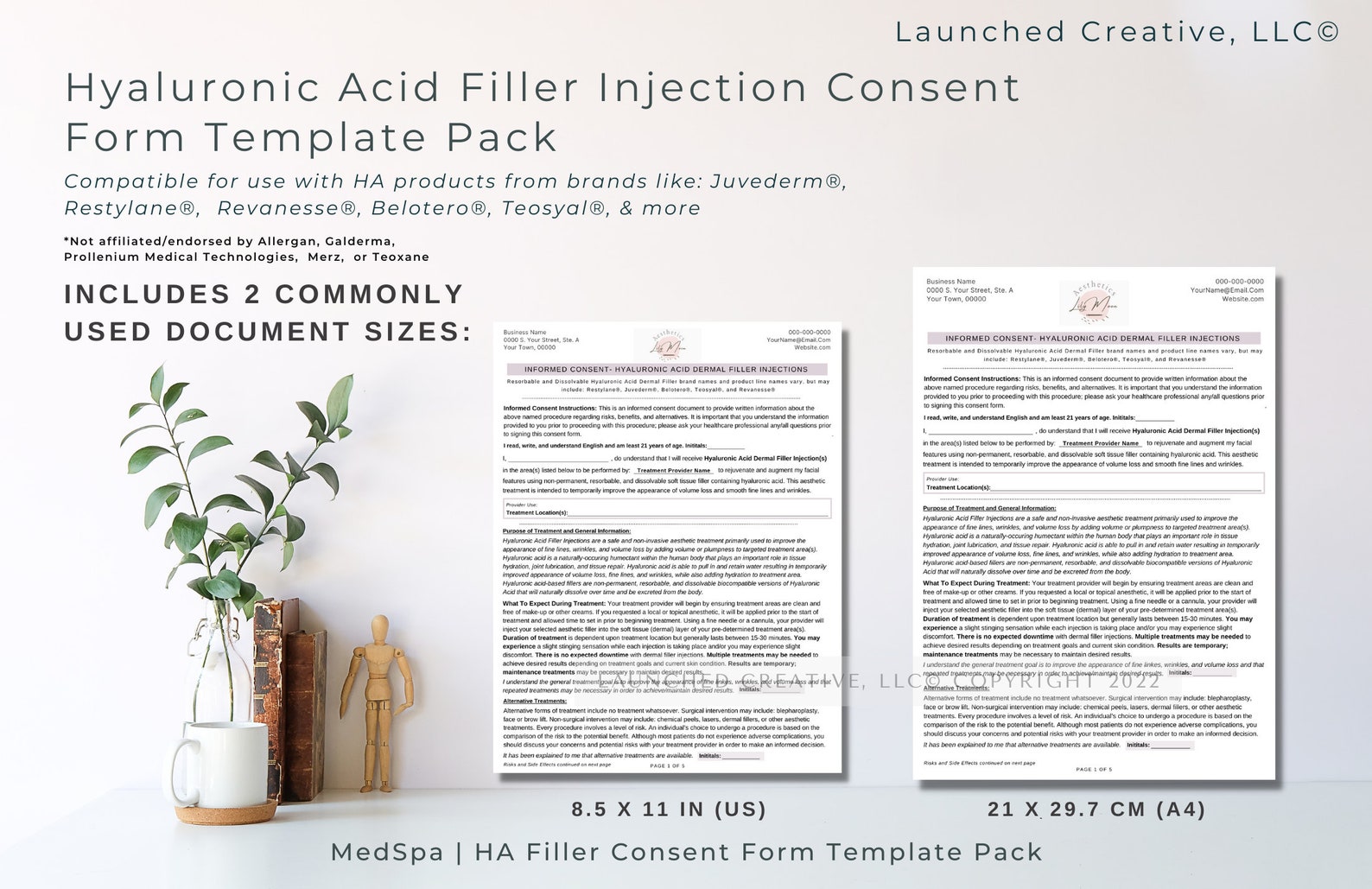 Dermal Filler Consent Form Hyaluronic Acid Filler Informed Consent ...