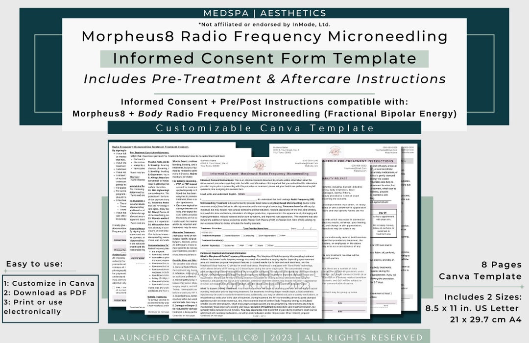 Radio Frequency Microneedling Treatment Consent Form Template ...