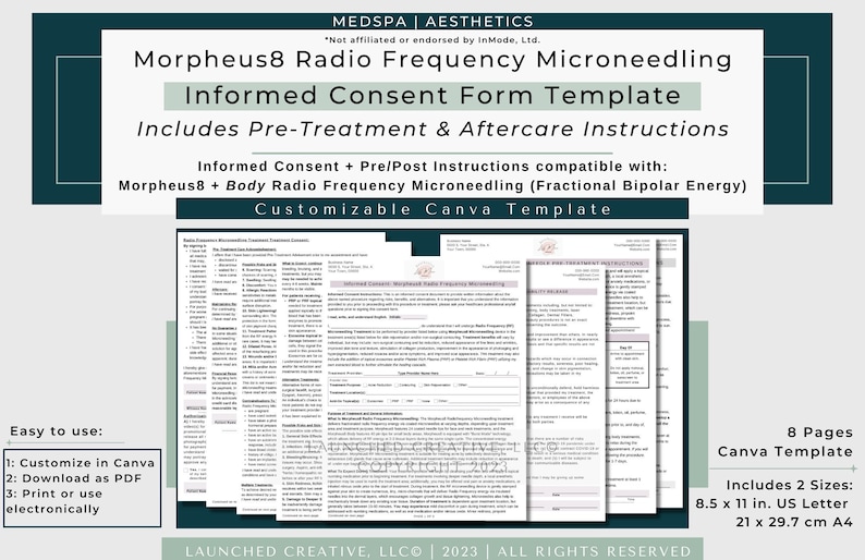 Radio Frequency Microneedling Treatment Consent Form Template Morpheus8 ...