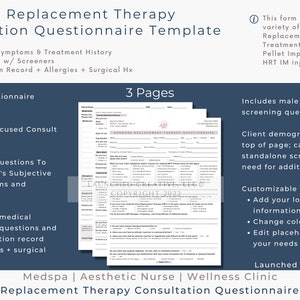 Hormone Replacement Therapy Intake Questionnaire Form Template ...