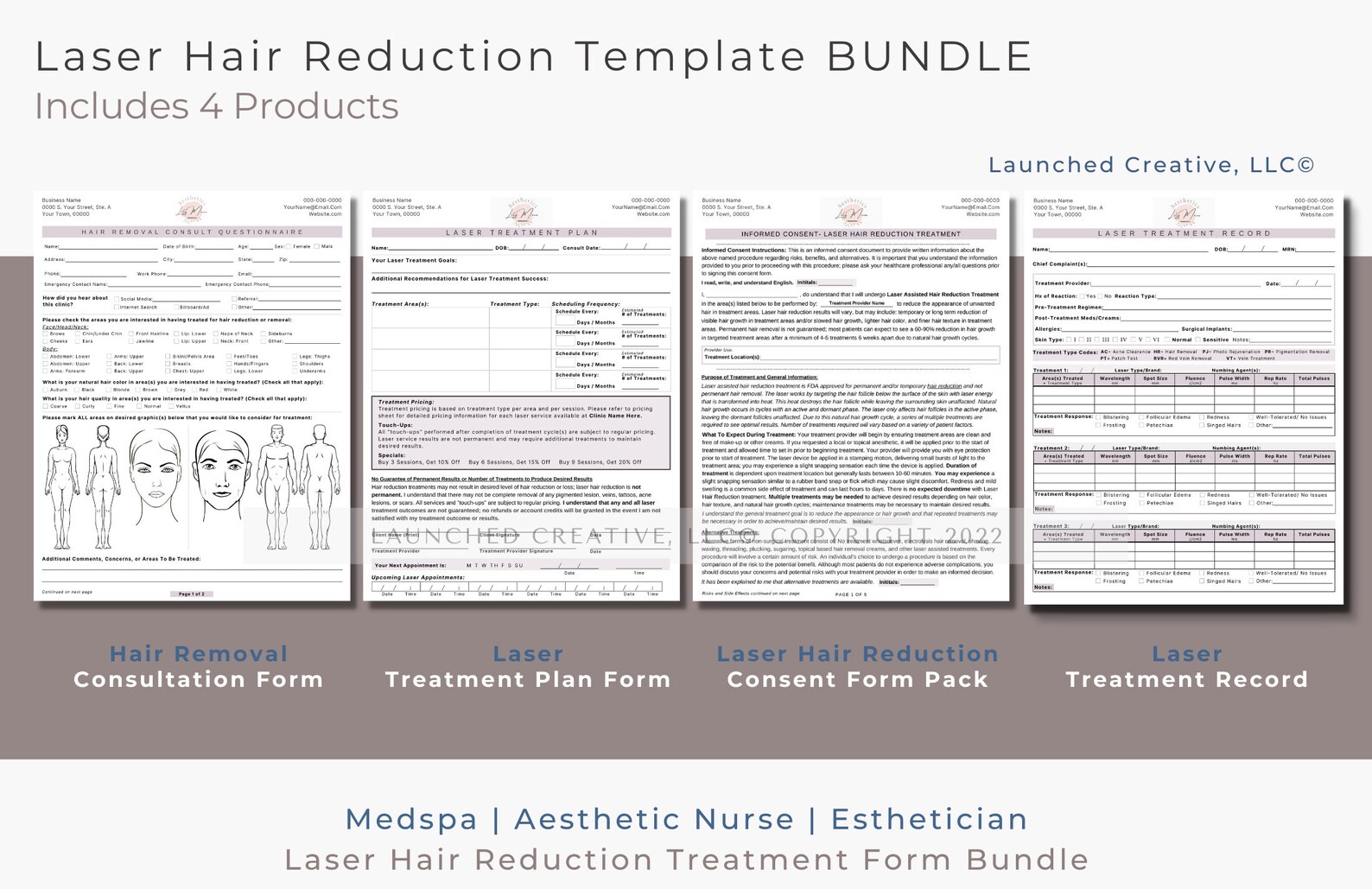 Laser Hair Reduction Form Bundle Laser Consent Laser Hair - Etsy