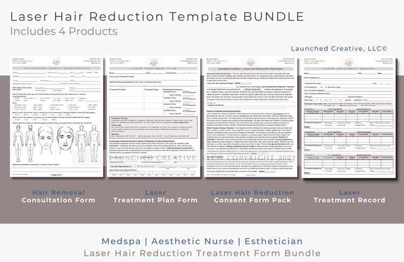 Laser Hair Reduction Form Bundle Laser Consent Laser Hair - Etsy