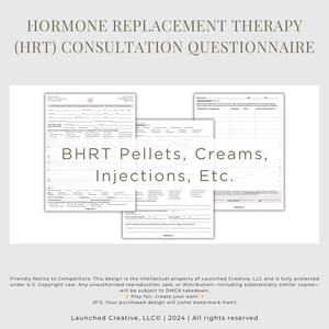 Hormone Replacement Therapy Intake Questionnaire Form Template ...