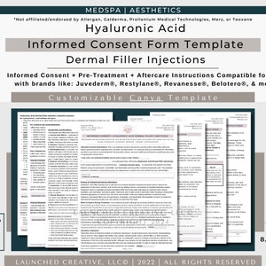 Dermal Filler Consent Form Hyaluronic Acid Filler Informed Consent ...