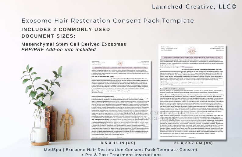 Exosome Hair Restoration Consent | Exosome Hair Scalp Microneedling PRP ...