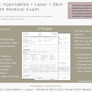 Good Faith Medical Exam Template | Aesthetic Injectables Laser Peel ...