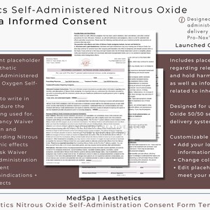 Nitrous Oxide Pro-nox™ Informed Consent Form Template | Aesthetics ...