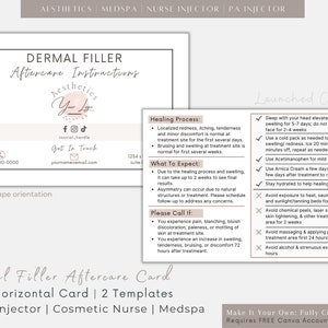 Filler Aftercare Card | Printable Filler Aftercare Instructions ...